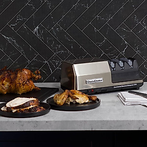 Chef'sChoice Commercial EdgeSelect Diamond Hone Electric Kitchen Knife Sharpener NSF Approved, 3-Stage, Silver