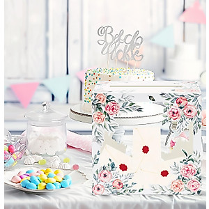 HEIPINIUYE Pink Card Box for Party Floral Gift Card Box Holder Wedding Card Box Money Box Card Box Holder for Wedding Baby Shower Bridal Shower Birthday Party Card Holder Box