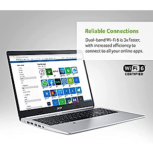 2022 Premium Acer Aspire 5 Slim Laptop, 15.6" FHD IPS, Quad-Core AMD Ryzen 3 3350U Processor(Upto 3.5GHz), 8GB DDR4 RAM, 128GB SSD,WiFi 6,Backlit KB, Fingerprint Reader,Windows 11 S+HubxcelAccessories