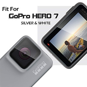 [ 4-Pack ] Diruite for GoPro Hero 7 Silver White Screen Protector, 2.5D 9H Hardness Ultra-thin Tempered Glass for GoPro Hero 7 Silver White Camera Screen Protector [Anti-Scratch]
