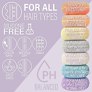 Luxiny Hair Shampoo and Conditioner Set - Sulfate Free Lavender Bars, Made in USA (1 Shampoo Bar 60g, 1 Deep Conditioner Bar 50g)