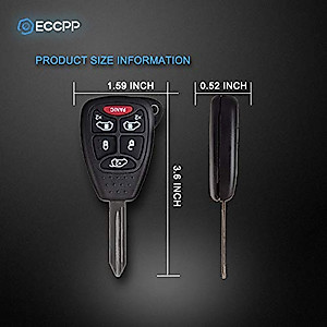 ECCPP Uncut 315MHz for Chrysler Keyless Entry Remote for Dodge Key Fob 04 05 06 07 Replacement for Chrysler Town & Country/for Dodge Grand Caravan/for Dodge Caravan key fob M3N5WY72XX (Pack of 2)