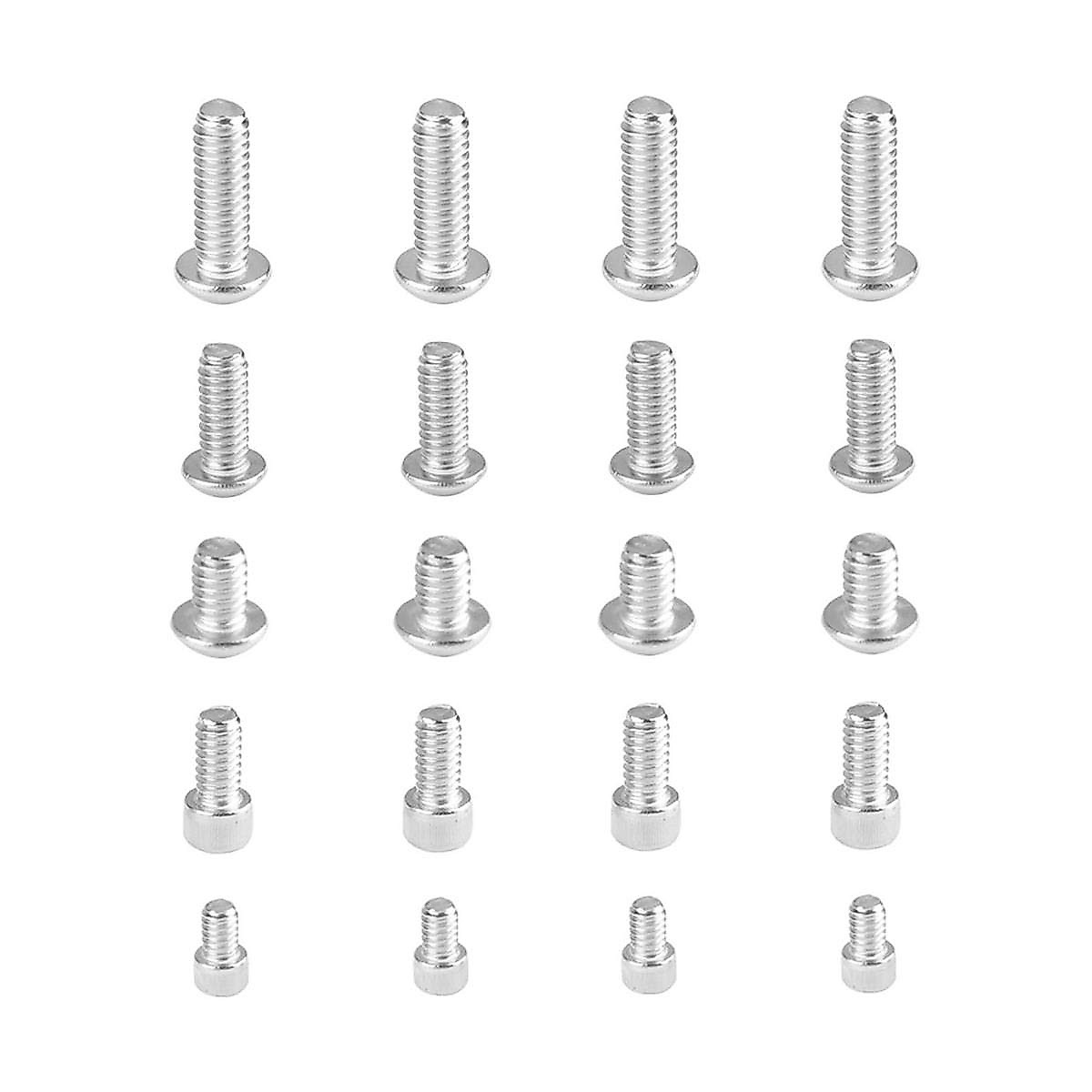 CAMVATE 1/4"-20 Stainless Steel Screw Pack Multiple Types (20 pcs,1/4"-20 /9mm/13mm/16mm/19mm) - 1956