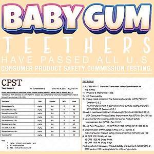 BABYGUM Teething Toys for Babies 0-6 Months 6-12 Months, BPA-Free Silicone, Soft Textures, Molar Teether, Easy to Hold, Easy to Clean and Freeze