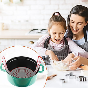 4 Pieces Silicone Baking Mat for Dutch Oven Bread Baking Non Stick Baking Mat with Long Handle 8.3 Inch Reusable Silicone Baking Sheets Heat Resistant Baking Bread Pad for Dough Pastry