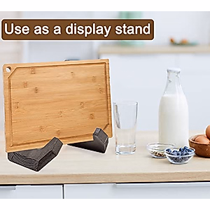 Solid Wood Cook Book Stand, Space - Saving Cookbook Holder - Farmhouse Kitchen Decor for Tablet, Fancy Plate, Vinyl and Recipe Book - Fits Thick Cookbooks & Textbooks, Fathers Day Gifts Idea