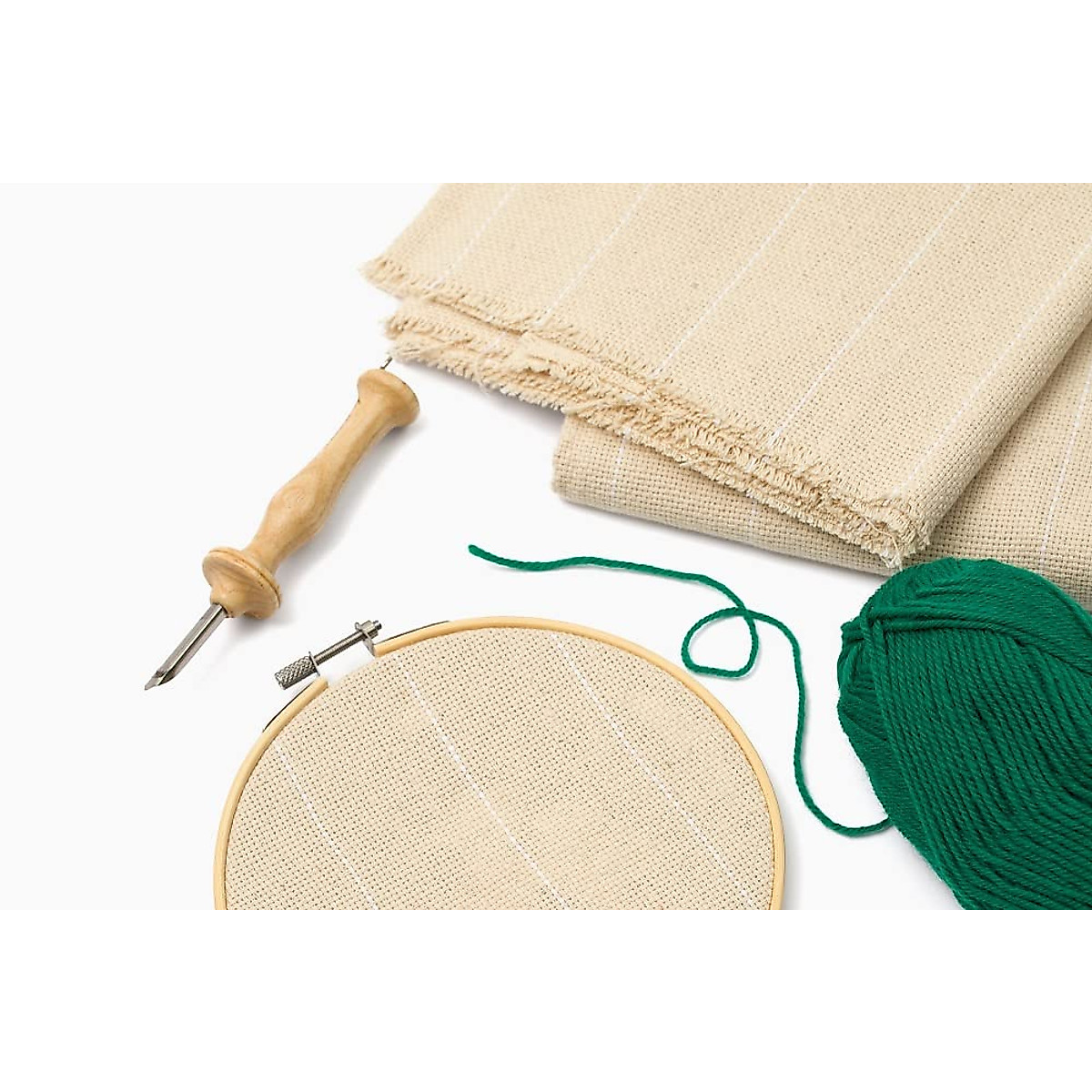 Bulk Monks Cloth with Guide Line - Wholesale Monks Cloth - 10 Yards Long, 60" Wide, 100% Cotton Monks Cloth Fabric Roll Bolt - Rug Making or Punch Needle Project (10 Yards - 360”x60”)