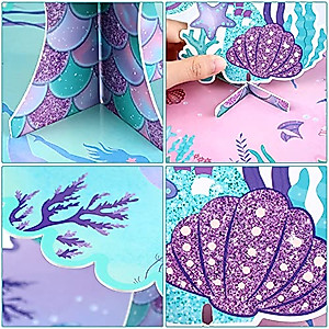 Mermaid Cake Stand 3 Tier Mermaid Party Supplies Mermaid Tail Cupcake Stand Holder for Girls Under The Sea Mermaid Theme Party Baby Shower Birthday Party Favors