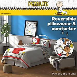 Franco Peanuts & Snoopy Classic Pals Super Soft Comforter and Sheet Set, 5 Piece Queen Size, (Official Licensed Product) Collectibles