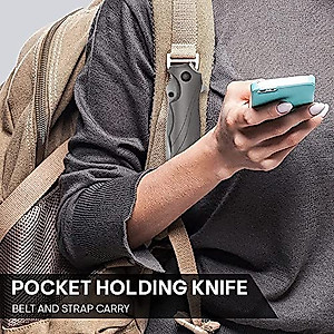 Bundle of 2 Items - Spring Assisted Knife - Pocket Folding Knife Military Style Knife-Tactical Knife -Folding Knife with Glass Breaker and Pocket Clip - Good for Camping Outdoor Activities