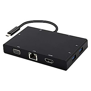 XUNMAIFHB Portable Docking Station,8-in-1 Type-C HUB Expansion Dock hub HDMI HD VGA Converter RJ45 Port, PD Charging, SD Card Slot Fast Transmission