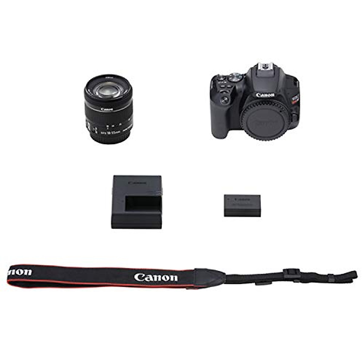 Canon EOS Rebel SL3 DSLR Camera w/EF-S 18-55mm F/4-5.6 STM Zoom Lens + 64GB Memory, Case, Tripod, Flash, Remote, and More (32pc Bundle)
