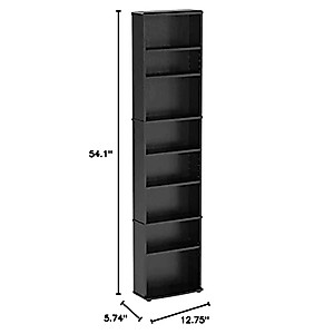 FURINNO JAYA Space Saving Multimedia Storage Tower, Espresso
