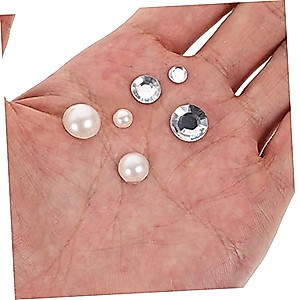 VILLCASE 12 Sheets Beauty Rhinestones Nail Art Decoration Hair Gems Pearl Rhinestones Adhesive Acrylic Stickers Eye Body Peals Nail Acrylic Charm Nail Art Charms Stickers for Phone Shell
