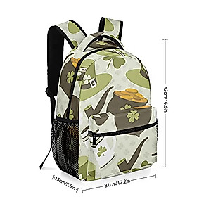 St. Patrick's Day Kids Backpack, Student School Bags for Boys & Girls, Bookbags with Adjustable Strapfor Travel