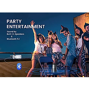 Portable Mini Projector with 5G WiFi and Bluetooth, ACROJOY 1080P Supported Movie Projector with Tripod & 240" Display, Outdoor Video Projector Compatible w/ TV Stick/HDMI/USB/PS5/iOS/Android