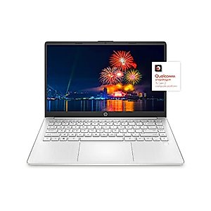 HP 14 Laptop, Qualcomm Snapdragon 7c Processor, 8 GB RAM, 128 GB eMMC, 14-inch Full HD Touchscreen, Windows 11 Home, Thin & Portable, Long Battery Life, Wi-Fi 5 & Bluetooth 5 Combo (14-ed0010nr, 2021)