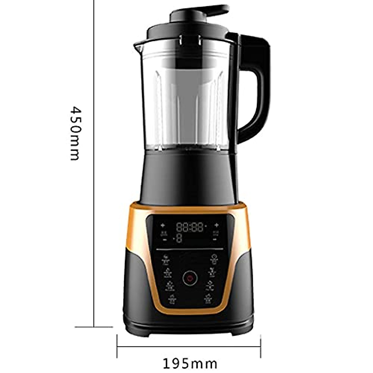 Professional Countertop Blender with 1000 watt Base, Smart Touch Panel Wall Breaking Machine,1750ml for Frozen Drinks and Smoothies Thickened Glass,Overheating Protection（2 Colours） ZJ666