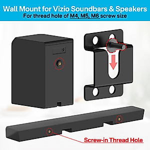 tiebutie Soundbar Wall Mount for Vizio Sound Bar Mount Mounting Bracket for Vizio Rear Speaker Mount - Space Saving Bracket for Vizio Soundbar Wall Mount Under or Above TV