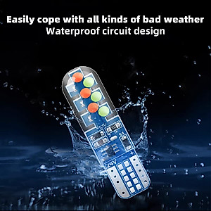 HIPOPY Car T10 RGB LED Bulb Width Light with Remote Control, 2pcs Multi Mode Auto Replacement Strobe Light, COB Wedge for Interior Map Dome Door License Plate Light Reading Trunk Lights