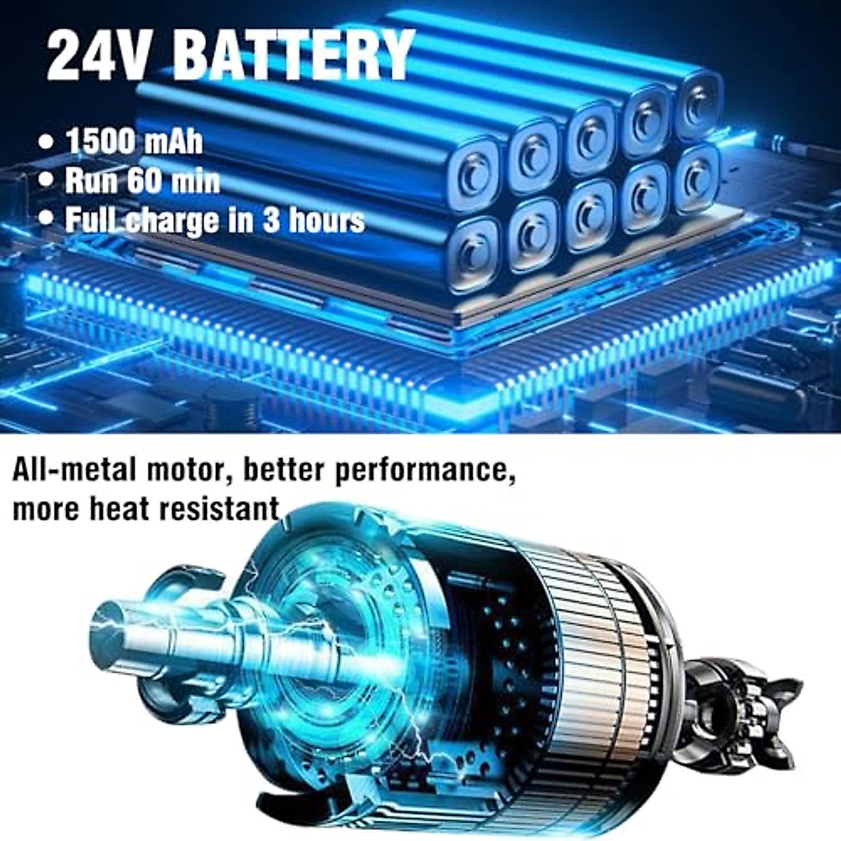 Cordless Hedge Trimmer-24V Electric Shrub Trimmer Grass Shears Handheld Grass Cutter, Hedge Shear with 2 PCS Rechargeable Battery, Charger and Toolbox to for Garden, Lawn, Red