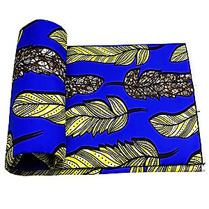 Vkceeool African Wax Print Fabric Ankara Style Cloth Fabric Kente Fabric 3 Yard (Fabric-A02)