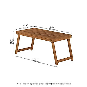 Furinno Tioman Outdoor Hardwood Coffee Folding Table, Natural