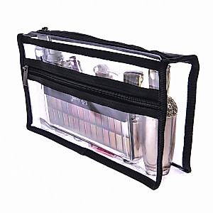 Jula Vance Clear PVC Makeup Bag Transparent Actor Bag Large Cosmetic Organizer Bag Makeup Kits Pouch Travel Make Up Accessories Storage Bag Clear Pencil Pouch Case Bag