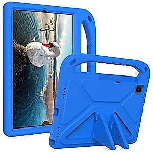 JGY Compatible with Samsung Tab A8 10.5 X200 Kids Case with Handle Stand A8 10.5 X200 Case Kids Proof Light EVA Rugged Shockproof Full Cover for Boy Girl Baby (Blue)