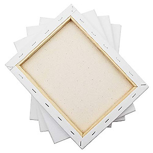 NEXCOVER Stretched Canvas - 12 Pack 8x10 Inch, 5/8” Profile, 100% Cotton Art Canvas, Triple Primed White Blank Canvases, Acid-Free, Artist Painting Canvas for Acrylic, Oil, Tempera, Gouache Paint