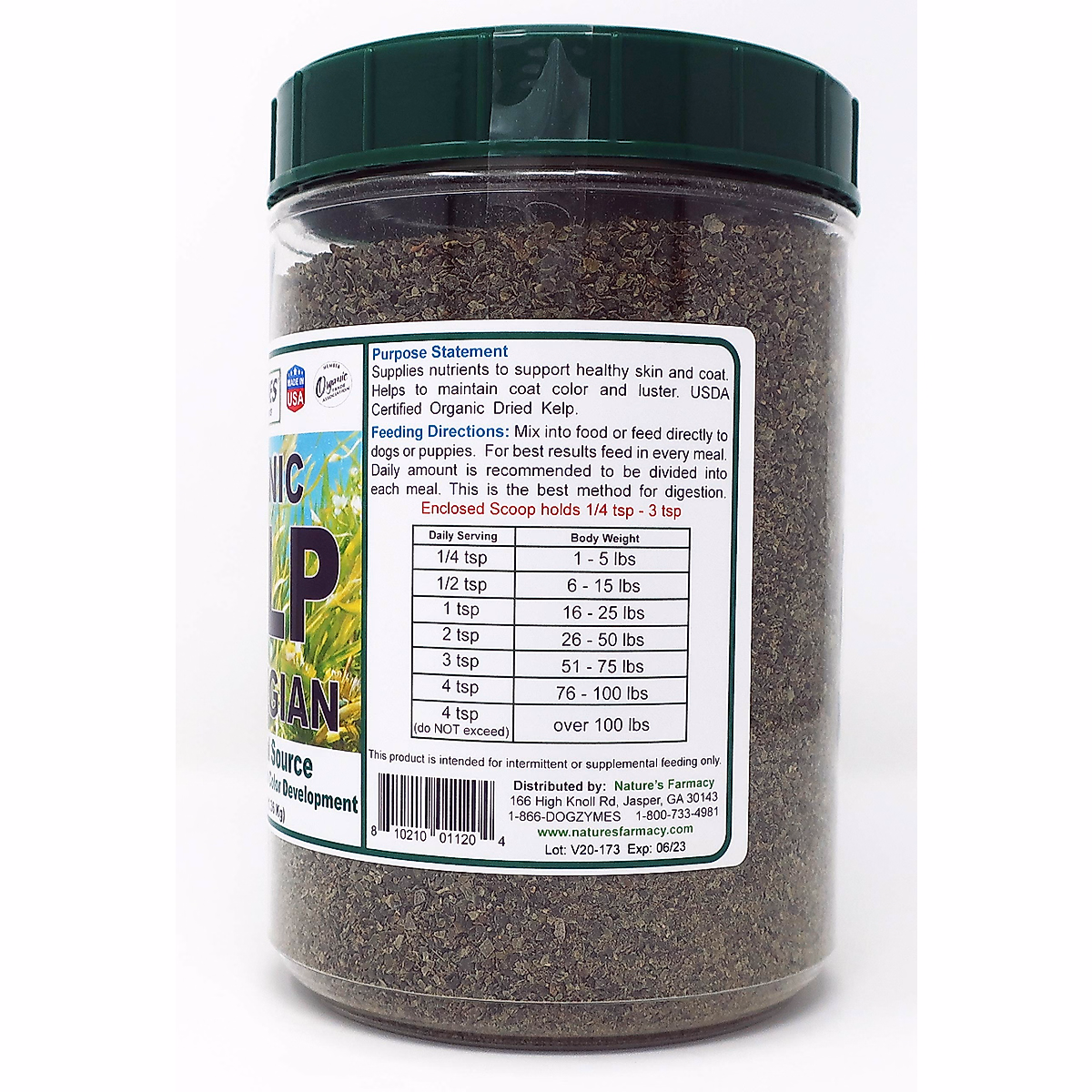 Dogzymes Organic Norwegian Kelp for Pets, a Valuable Nutrition Source Rich in Iodine to Support Gland Function, Especially The Thyroid (3 Pound)