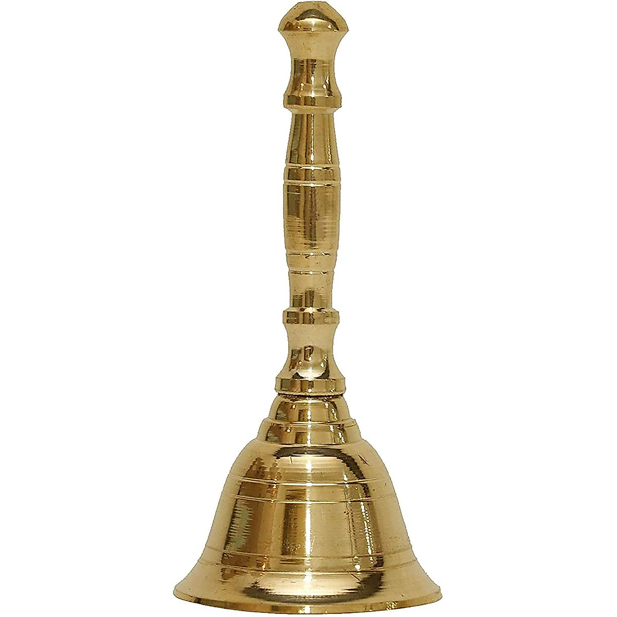 Balajicreation Brass Hand Bell for Wedding Events Decoration, Food Line, Alarm, Jingles, Ringing (Medium)