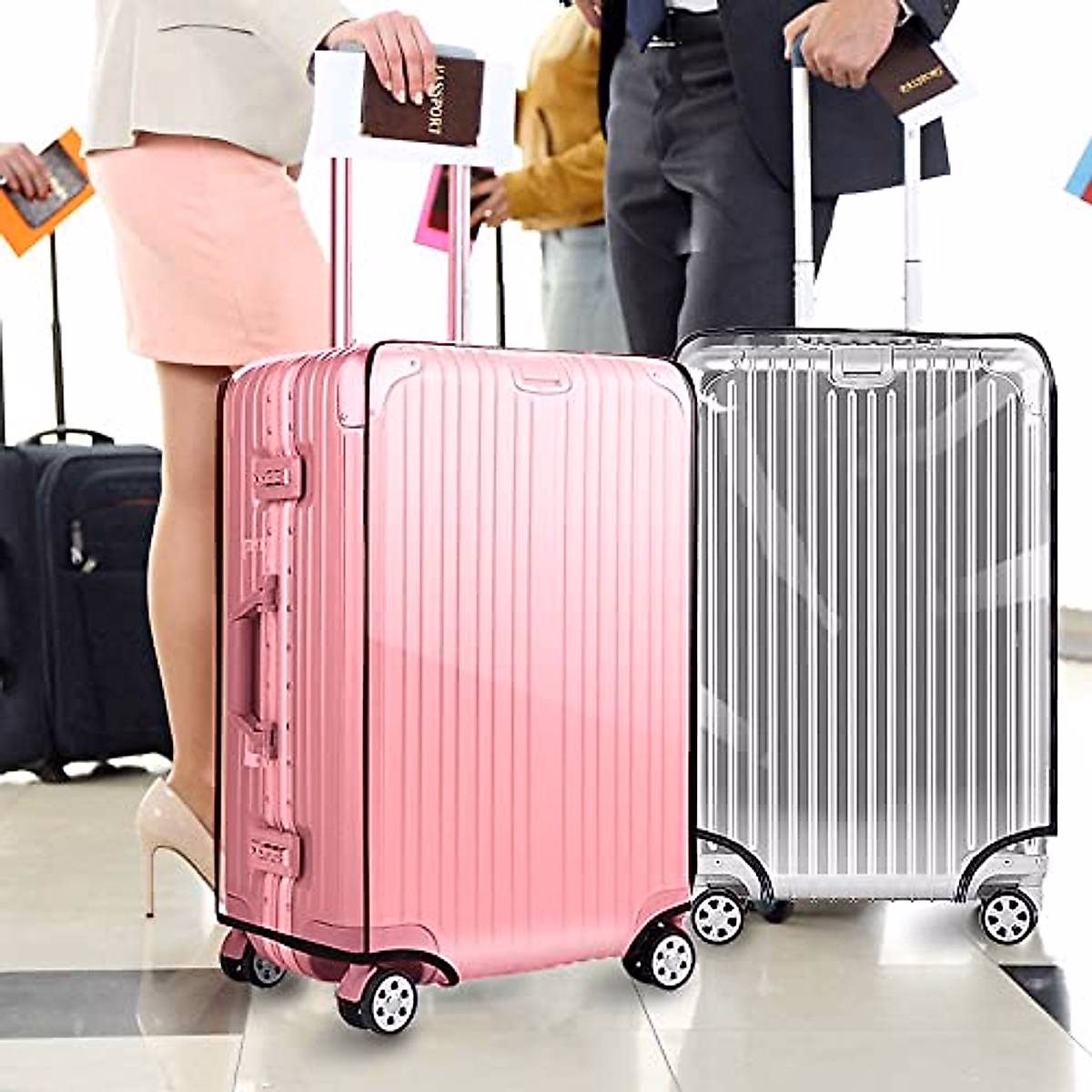 Yotako Clear PVC Suitcase Cover Protectors 30 Inch Luggage Cover Protectors for Wheeled Suitcase (30''(25.80''H x 20.50''L x 13.00''W))