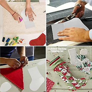 Handmade Christmas Stocking Template Set, Personalized Christmas Stockings Template for Sewing, Creative DIY Acrylic Christmas Eve Socks Sewing Quilting Knitting Stencil