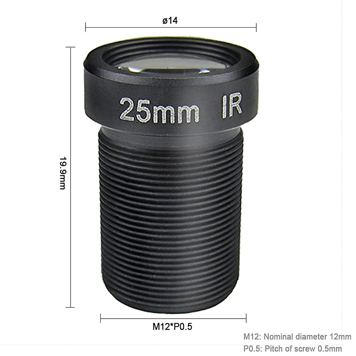 25mm CCTV Camera Lens Super Clear 5 Million Pixels 1/2'' Security Camera Lens for XiaoMi, for Firefly, for SJCAM and Other IP Cameras Default