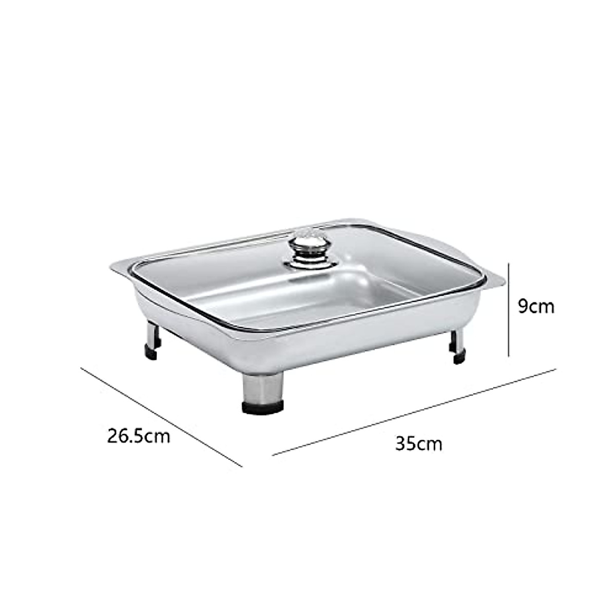 Bothyi Buffet Dish Tray Chafing Dish Easy to Clean Buffet Server with Lid Serving Tray Stainless Steel Chafer for Entertaining Parties Birthday, arc