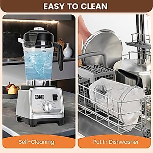 Chaoos Blender, Blenders for Kitchen with 88Oz Large Capacity, Max.2200W/1800W Powerful Blender with 5 Preset Function, BPA-Free Professional Countertop Blender for Smoothies, Ice Crush, Frozen Drinks