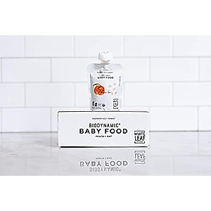 White Leaf Provisions Biodynamic Organic Baby Food – 12 x 3.17 Oz Peach + Oat Unsweetened Baby Puree Pouches - Squeezable Baby Food & Toddler Snack