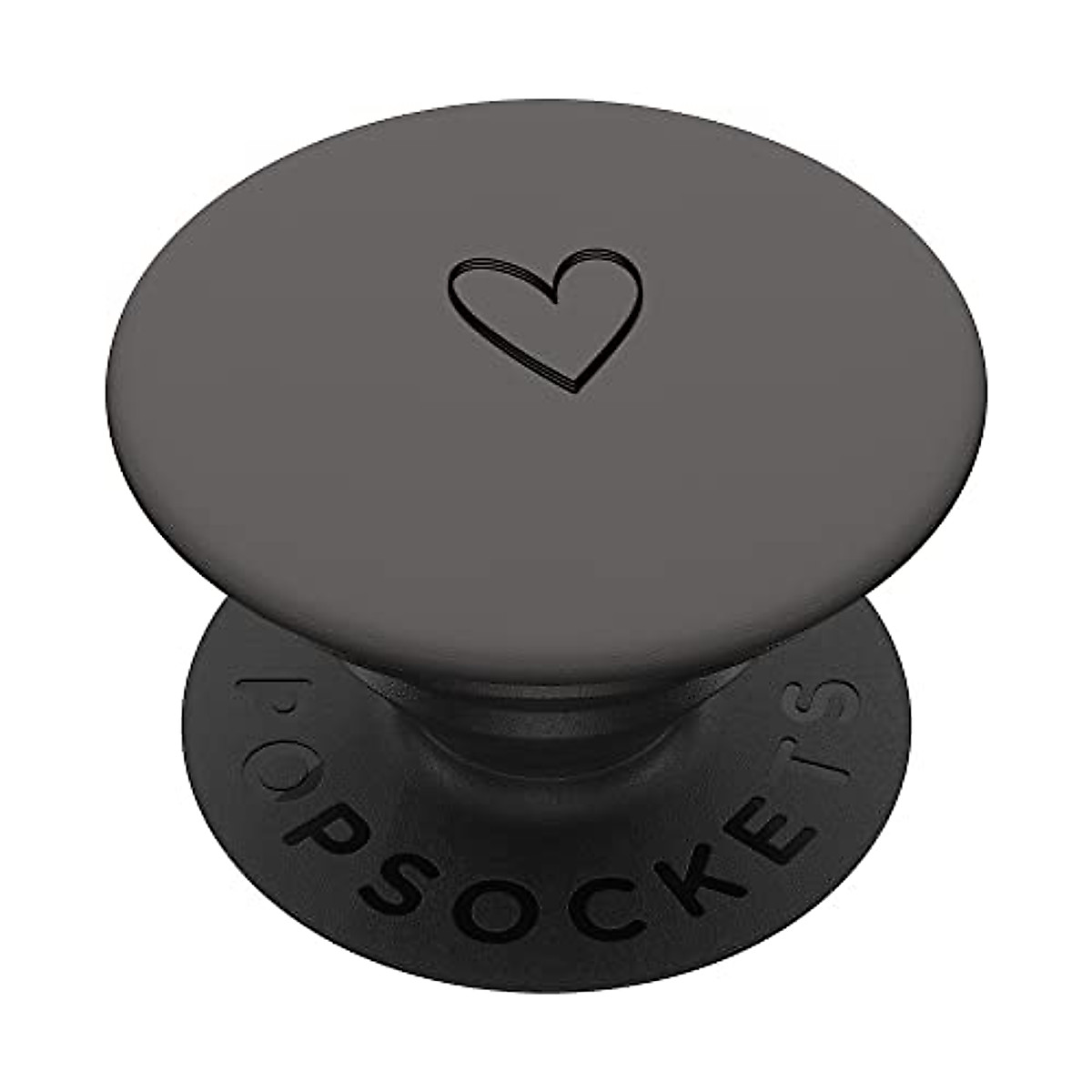 Gray Simple Minimalist Heart PopSockets Swappable PopGrip