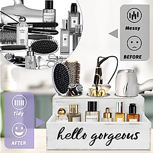 Unistyle Hair Dryer Holder Counter,Hair Tool Organier,Hair Accessories Organizer for Bathroom Counter Storage,Hair Organizer Storage for Hair StylingTools,Makeup,Straightener,Brush,Vanity,Salon,White