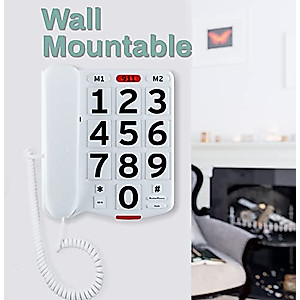 Home Intuition Big Button Corded Phone for Hearing and Visually Impaired Telephone for Seniors with Extra Loud Ringer