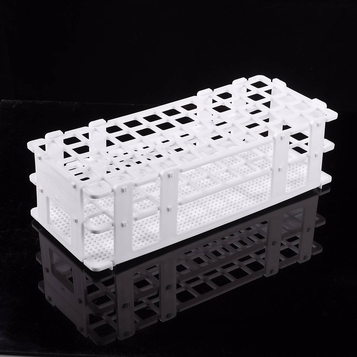 Eowpower 1 Piece Plastic Lab Tube Rack Storage Stand Holder Detachable for 16 mm Tubes, 60 Holes