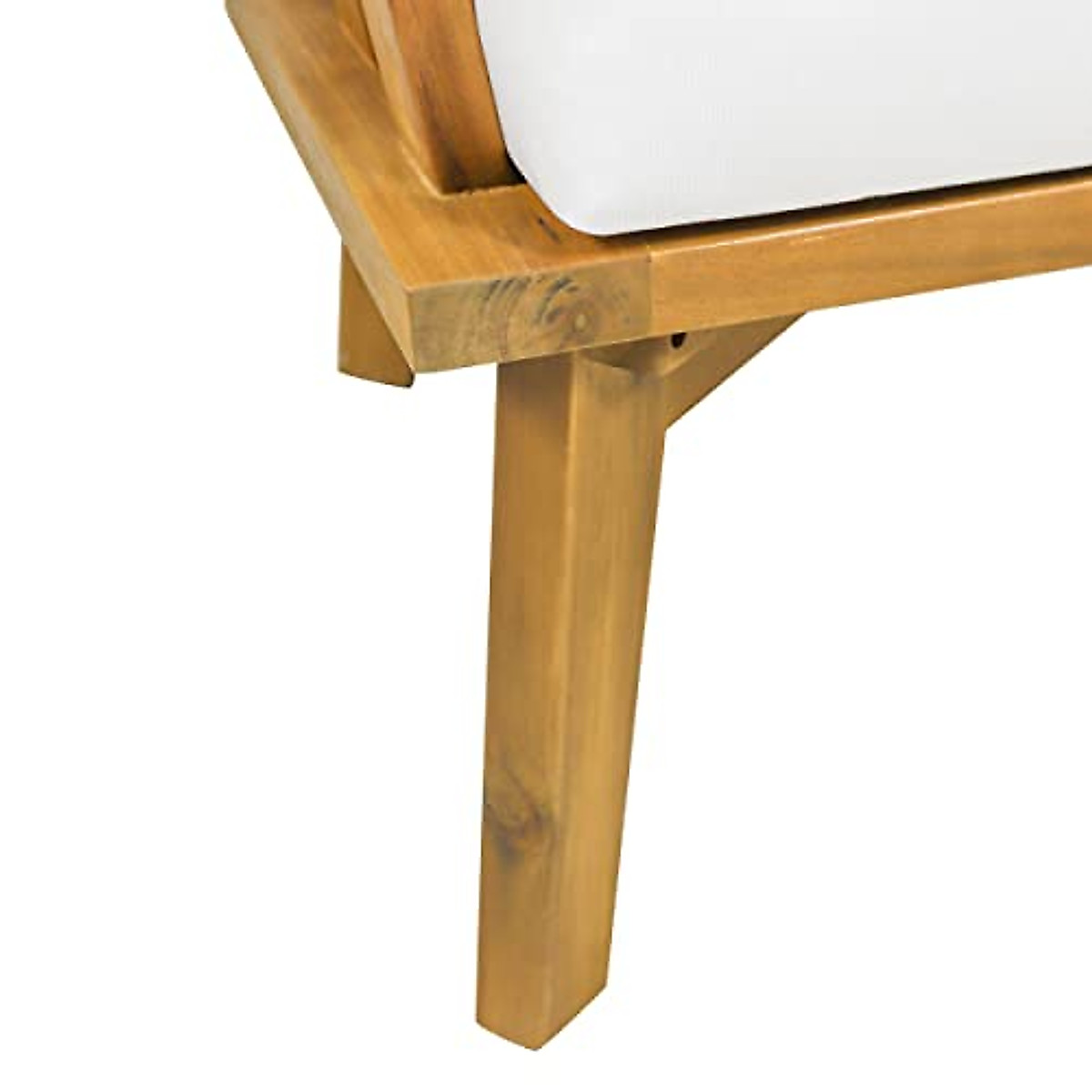 Christopher Knight Home Dean Outdoor Wooden Club Chair with Cushions, White and Teak Finish