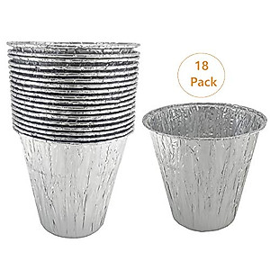 (18-Pack) 6" High Professional Liners Compatible with Pit Boss Wood Pellet Grills 67292 Foil Tray, Oklahoma Joe's 9518545P06 Grease Bucket Liner Rec Tec Bigger Grease Bucket & Smoker Liners