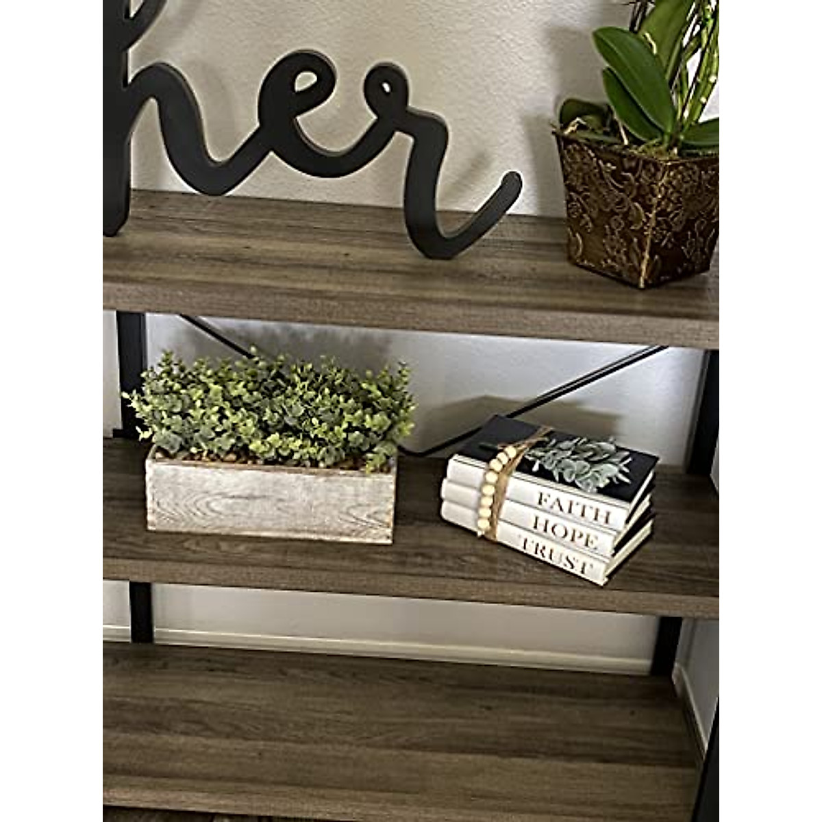 Decorative Hardcover Quote Books,Black and White Decoration Books, Farmhouse Stacked Books ,HOPE | FAITH | TRUST (Set of 3) Stacked Books for Decorating Coffee Tables and Bookshelf