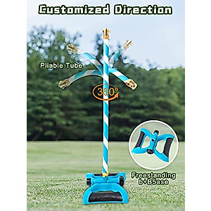 YuYo Mister Stand for Outside Patio, Portable Water Mister Outdoor 1.5FT Tubing with 3 Brass Nozzles, Standing Misting Cooling System for BBQ Patio Pool Water Playing Party