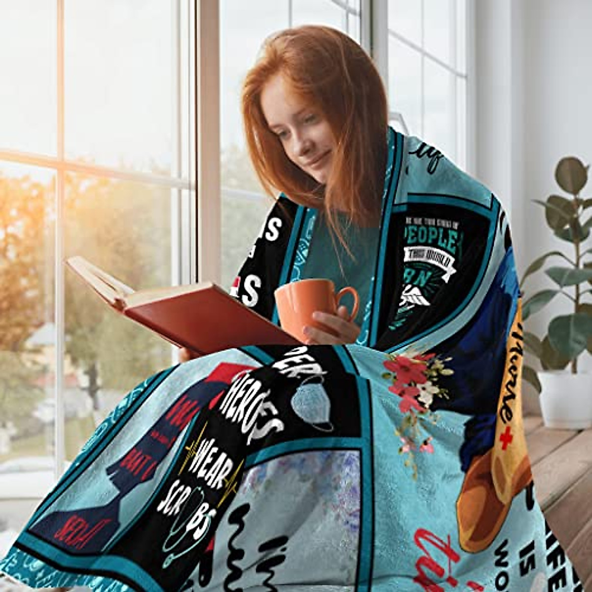 Gifts for Nurses Blanket, Gifts for Nurses Women, Rn Gifts for Nurses, Birthday Gifts for Nurses, Retirement Gifts for Nurses, Nurses Practitioner Gifts for Christmas International Nurses Day 60"x50"