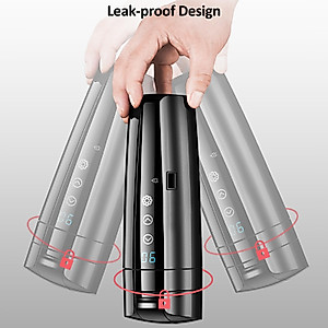 12V/24V Car Heating Cup, 400mL Stainless Steel Heated Travel Mug Car Home Dual Use Smart Temperature Control Electric Kettle for Coffee Tea Milk