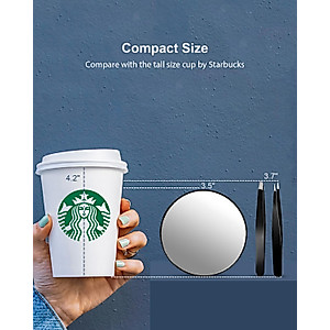 OMIRO 10X(300R) & 20X(200R) Magnifying Mirrors and Two Eyebrow Tweezers Kits, 3.5" Two Suction Cups Magnifier Travel Set