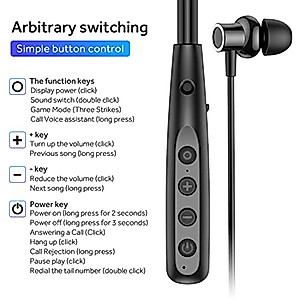 KOOLR Neckband Running Sports Headphones, Wireless Bluetooth Headset, HiFi Stereo Gamers Headphone, In Ear Earbuds, Earphone Bluetooth 5.3, 100 Hours Extra Long Playback with Microphone（Green）, Y10